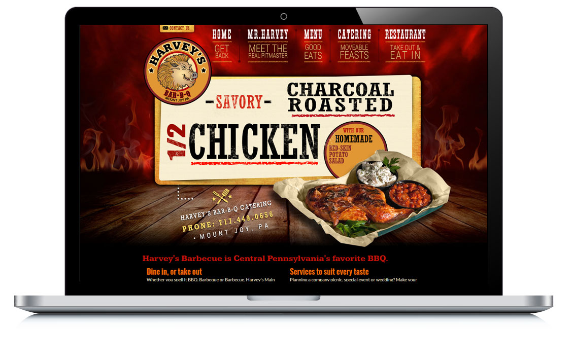 Harvey's Main Street BBQ | Custom Web Design | Lancaster