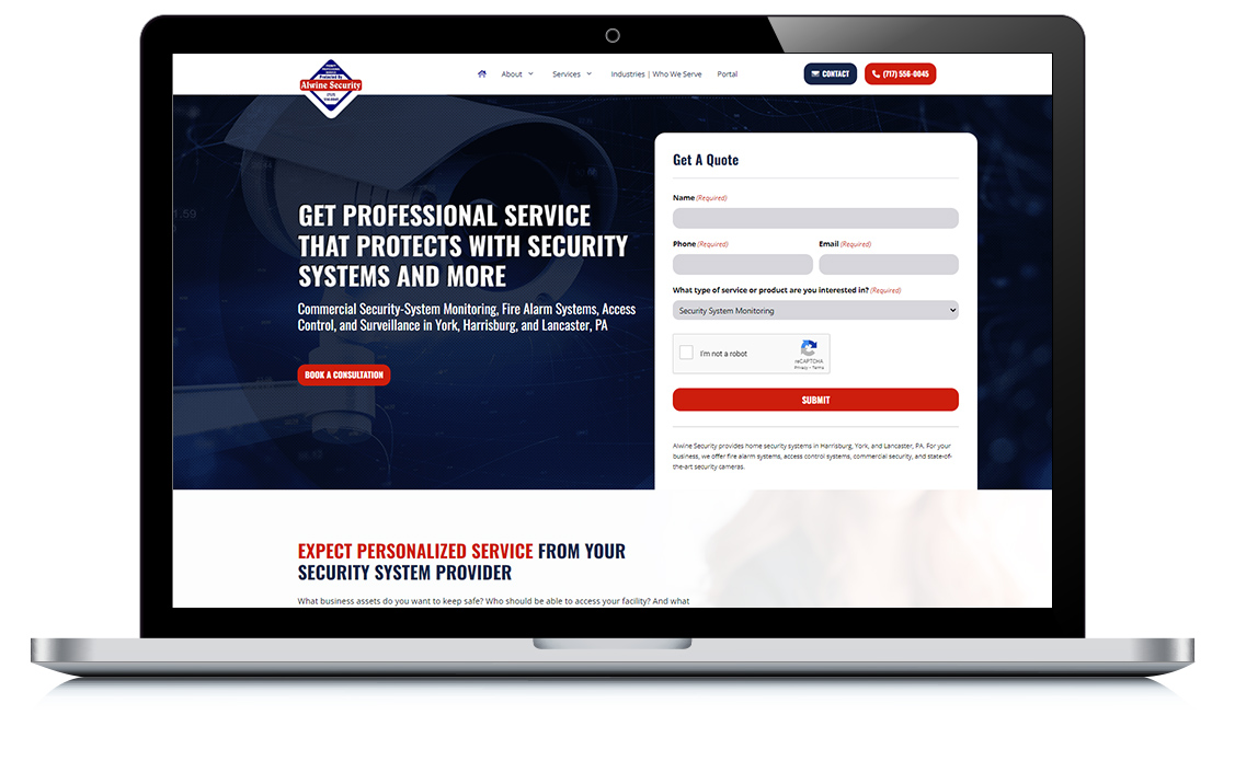 Alwine Security | Website Design by EZMarketing